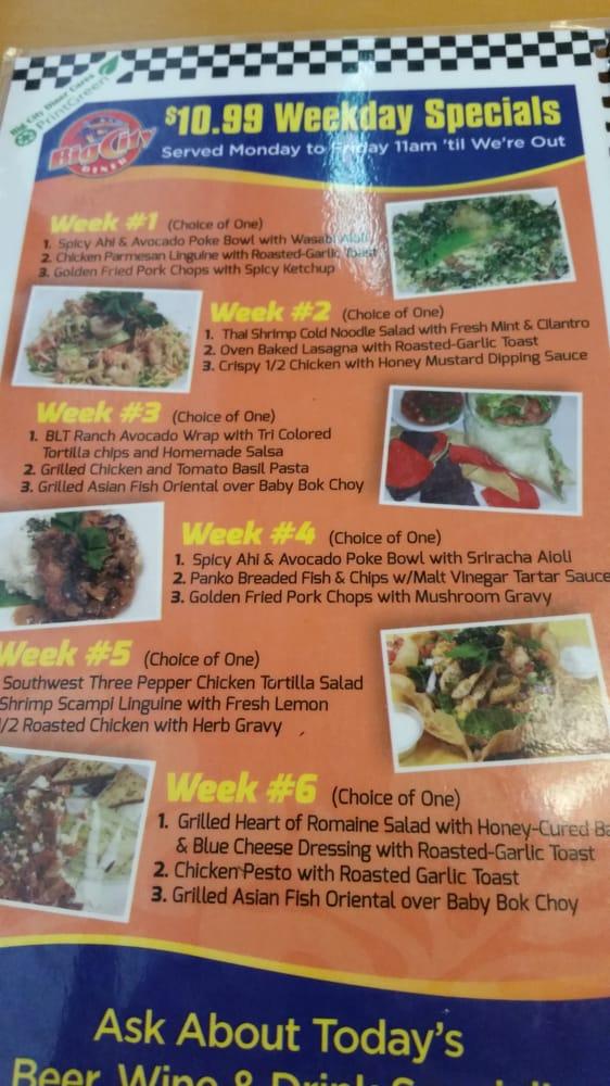 Menu at Big City Diner restaurant, Waipahu, 94-800 Ukeʻe Street #305