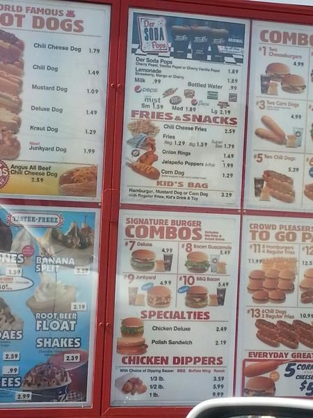 Menu at Hamburger Stand fast food, El Centro