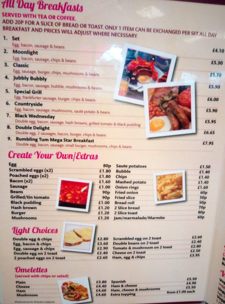 Menu at Rumbling Tum Cafe, Ruislip