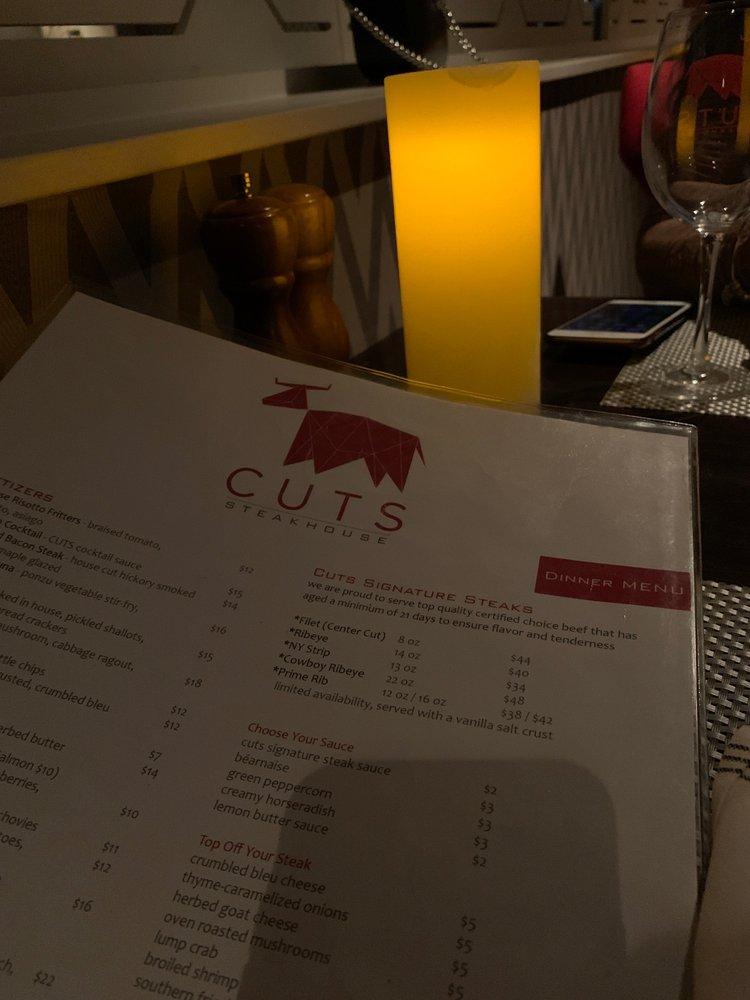 Menu at Cuts Steakhouse, Atlanta
