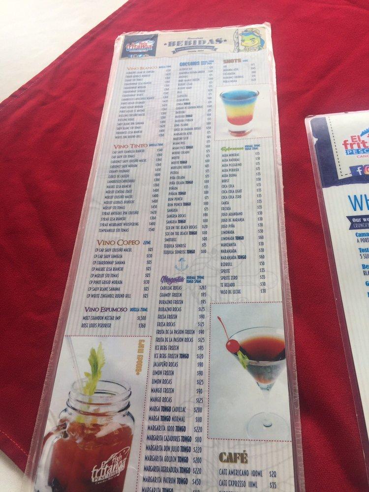 Menu at El Fish Fritanga restaurant, Cancún, Blvd. Kukulcan
