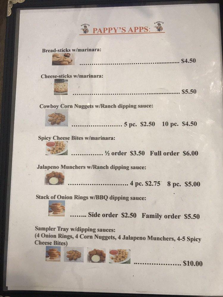 Menu at Fat Pappy's pizzeria, White Bluff