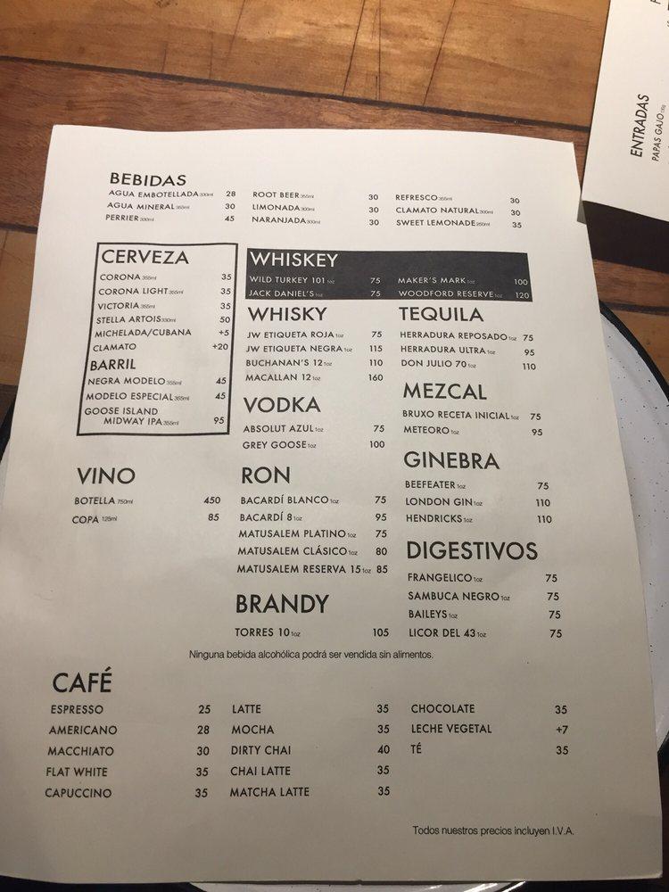 Menu at The Backyard BBQ, Mexico City, Acapulco 51
