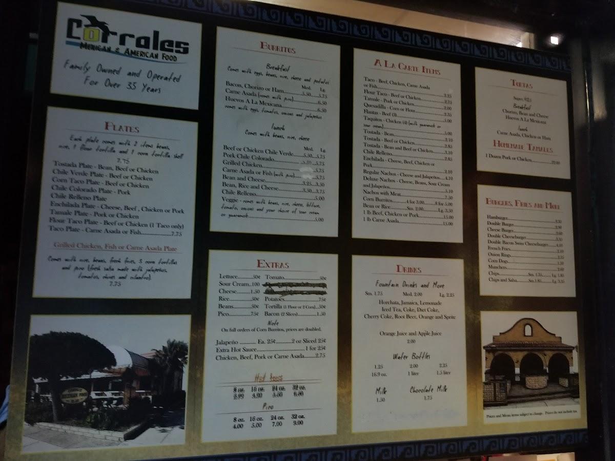 Menu at Corrales Mexican Food fast food, Ventura, 795 E Thompson Blvd