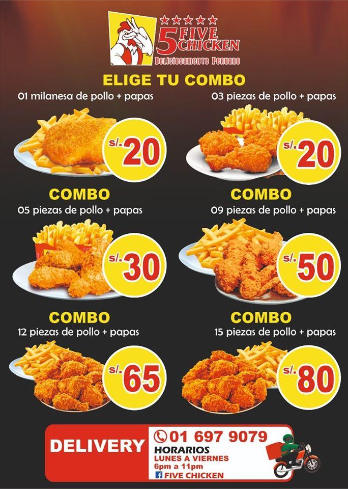Menu at Five Chicken, Peru