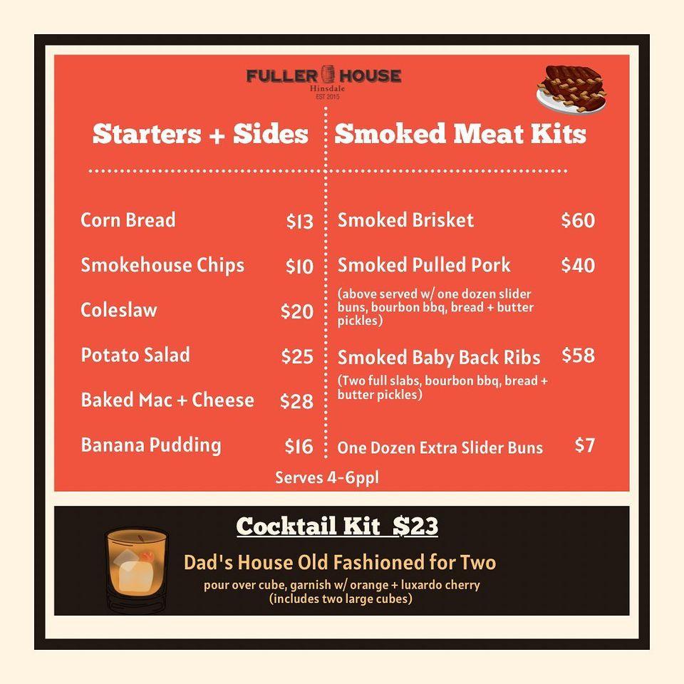 Menu at Fuller House pub & bar, Hinsdale