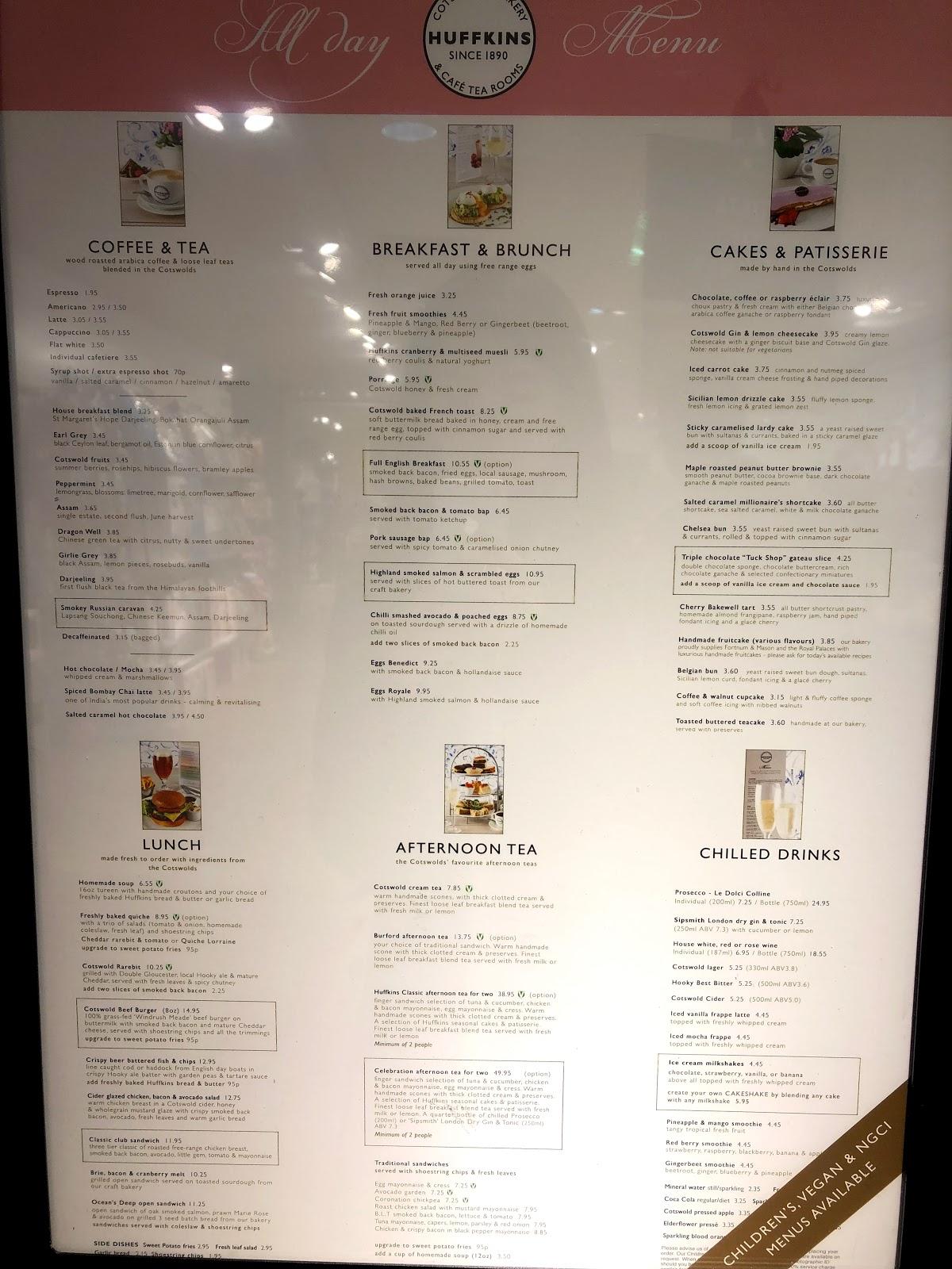 Menu at Huffkins Oxford Street (Huffkins at John Lewis & Partners) cafe ...