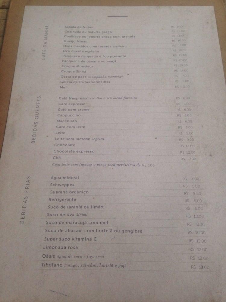 Menu em Casa Bonomi café, Belo Horizonte, Av. Afonso Pena