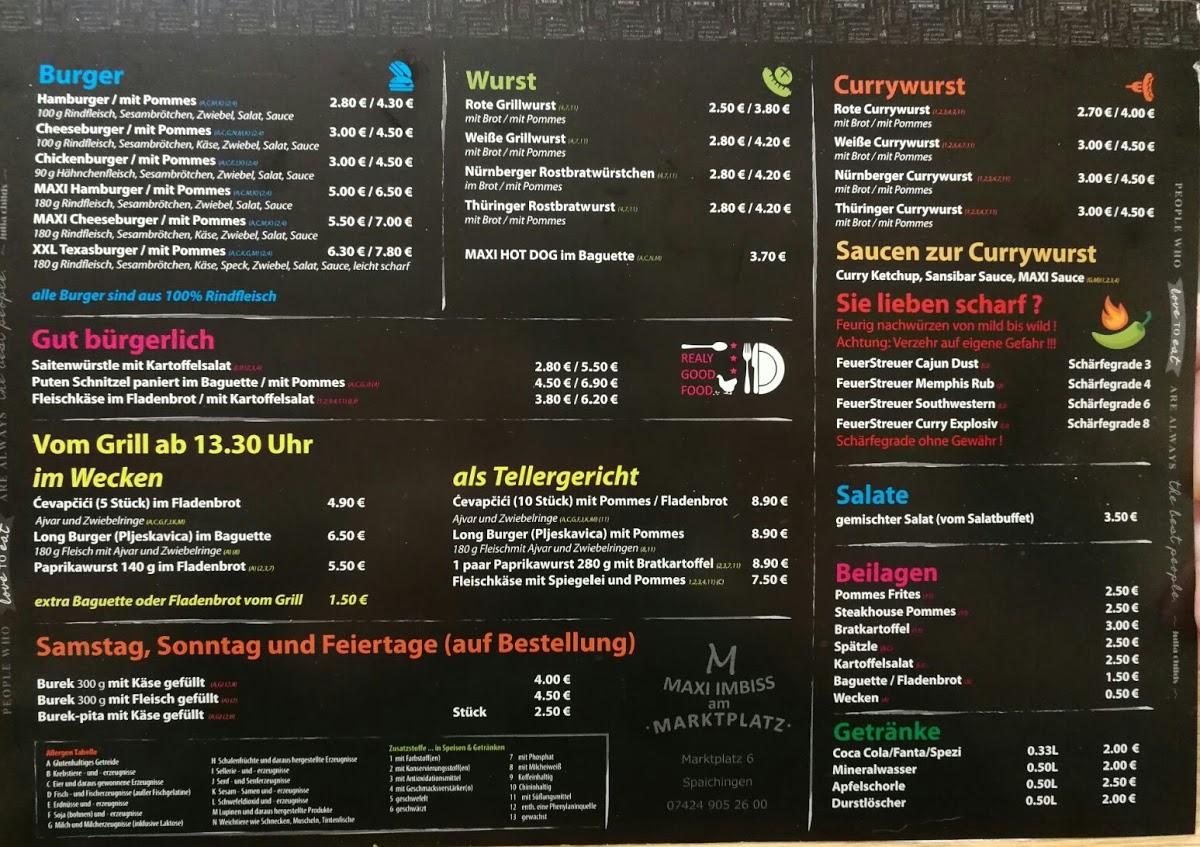 Speisekarte von Toros Imbis Kebap & Pizza, Spaichingen