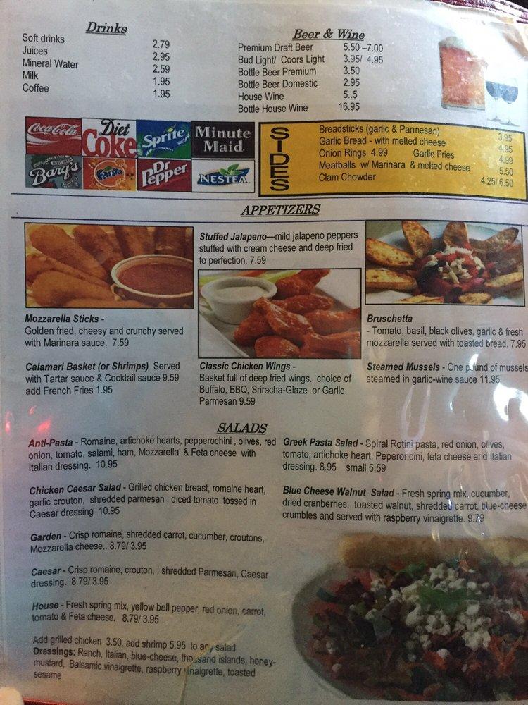 Menu at Pizmo Cafe, Pismo Beach
