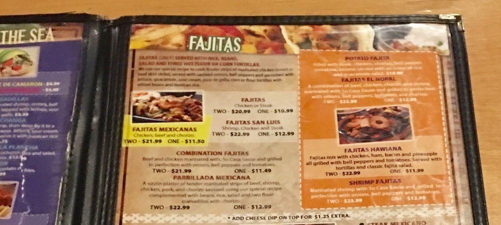 Menu at El Nopal Mexican Restaurant, Oakland, US-64