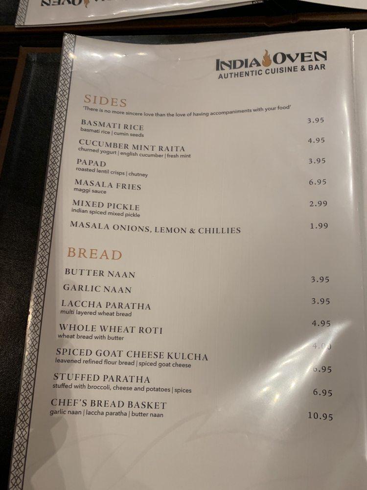 Menu at India Oven Eldorado Hills pub & bar, El Dorado Hills