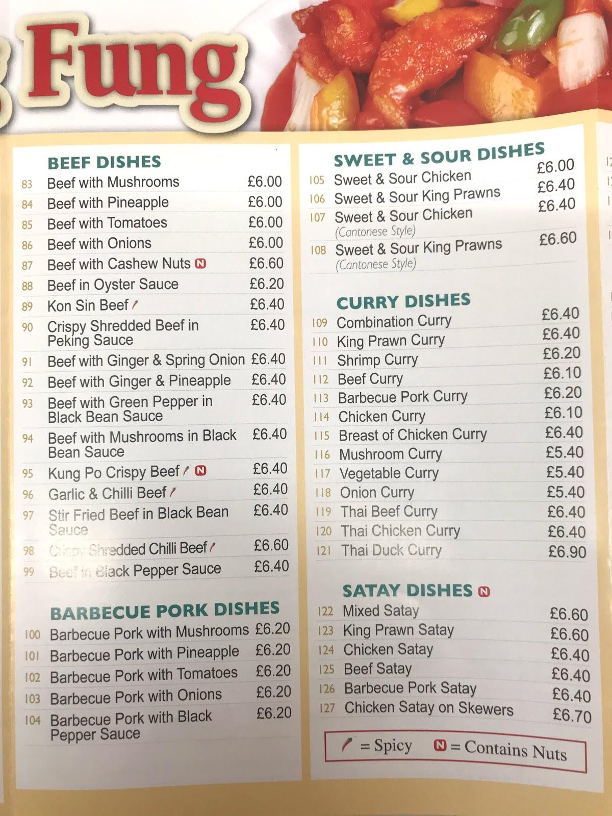 Menu at Wing Fung Restaurant, Wishaw, 123 Main St