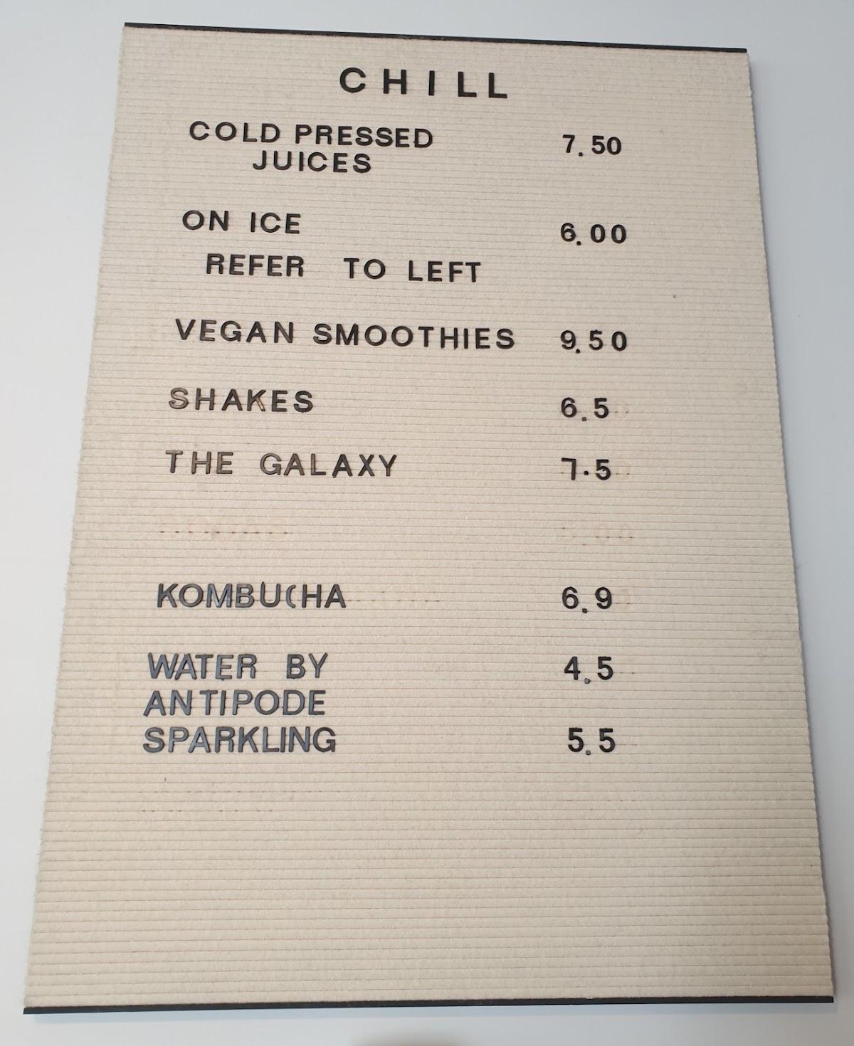 Menu at Atlas Food + Coffee cafe, West Perth