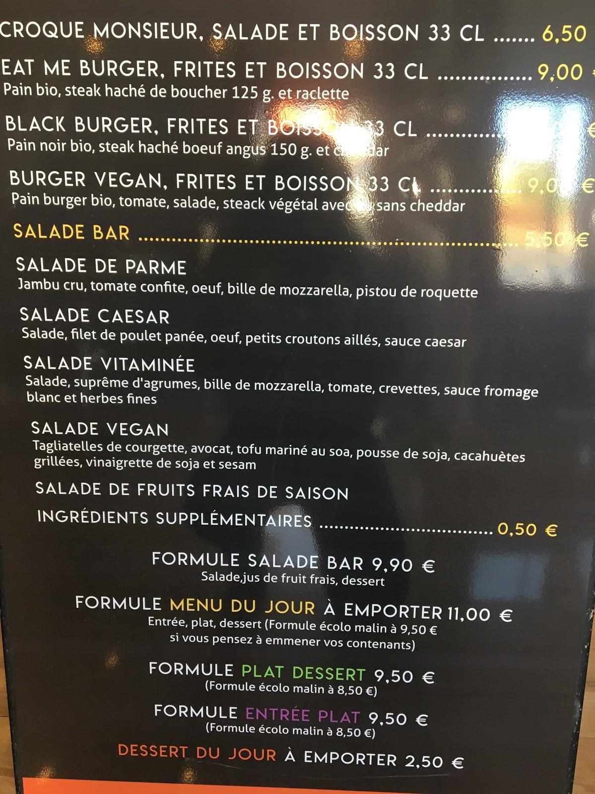 Menu at EAT ME I'M FAMOUS restaurant, Besançon