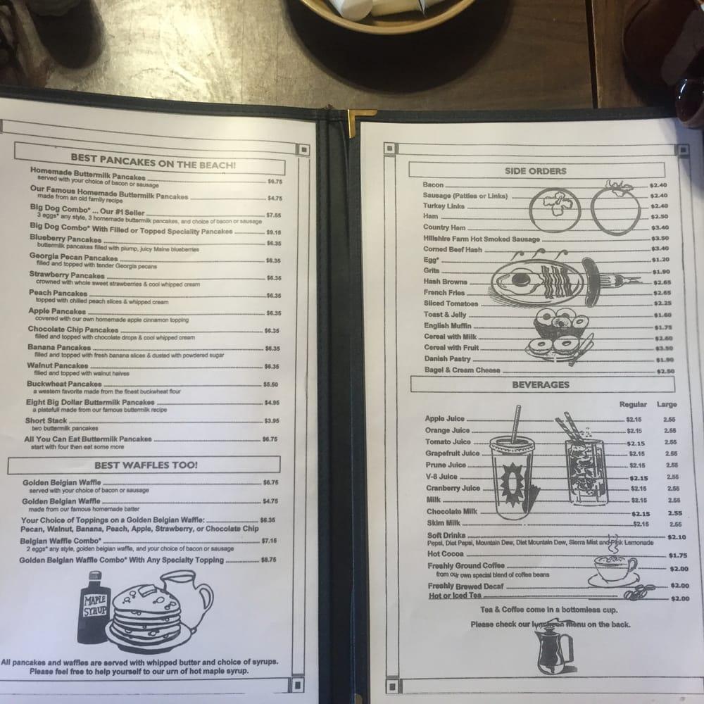 Menu at Golden Griddle Pancake House restaurant, North Myrtle Beach