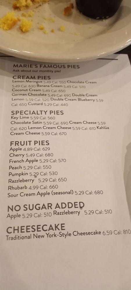 Menu at Marie Callender's Restaurant & Bakery- Open for dine in!, Salt ...