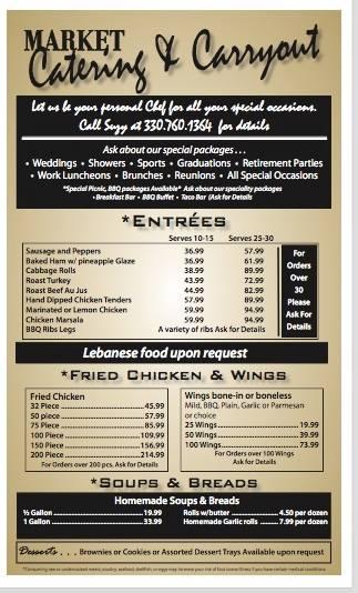 Menu at Market Street Grill and Pub, Akron