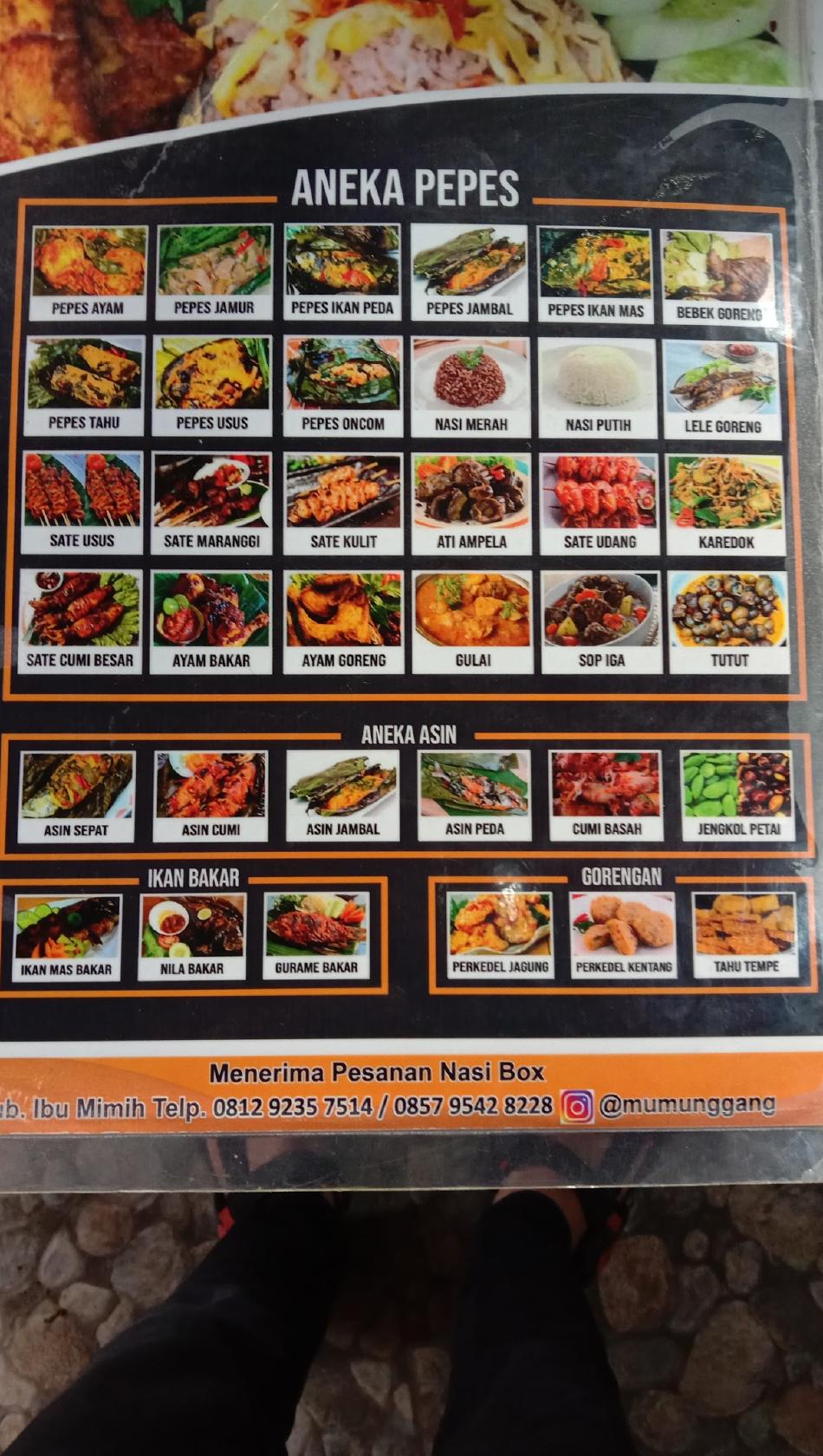 Menu at Rumah Makan Rusnia Minang restaurant, Lembang
