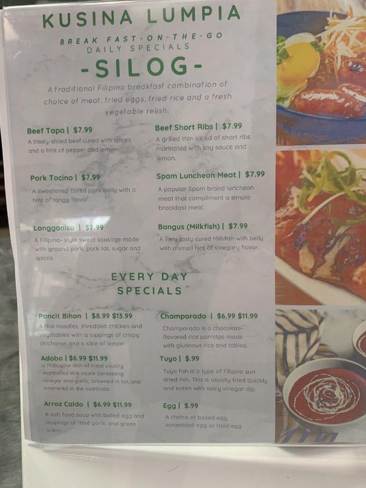 Menu at Kusina @ Lumpia restaurant, Yuba City