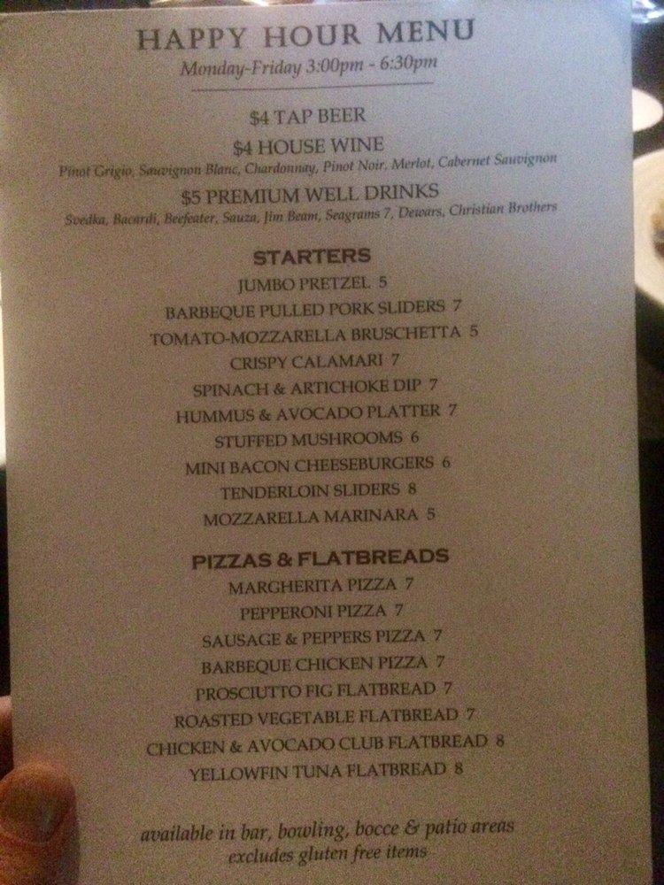 Menu at Pinstripes pub & bar, North Bethesda
