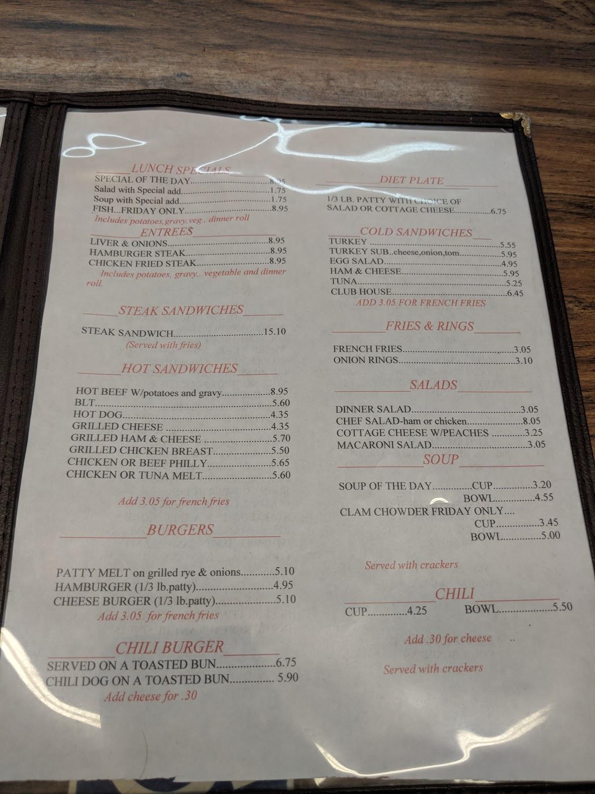 Menu at Ranch Coffee Shop restaurant, Stockton