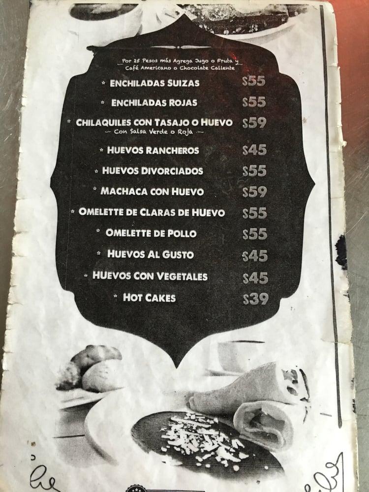 Menu at CAFFE LATTE cafeteria, Asunción Nochixtlán