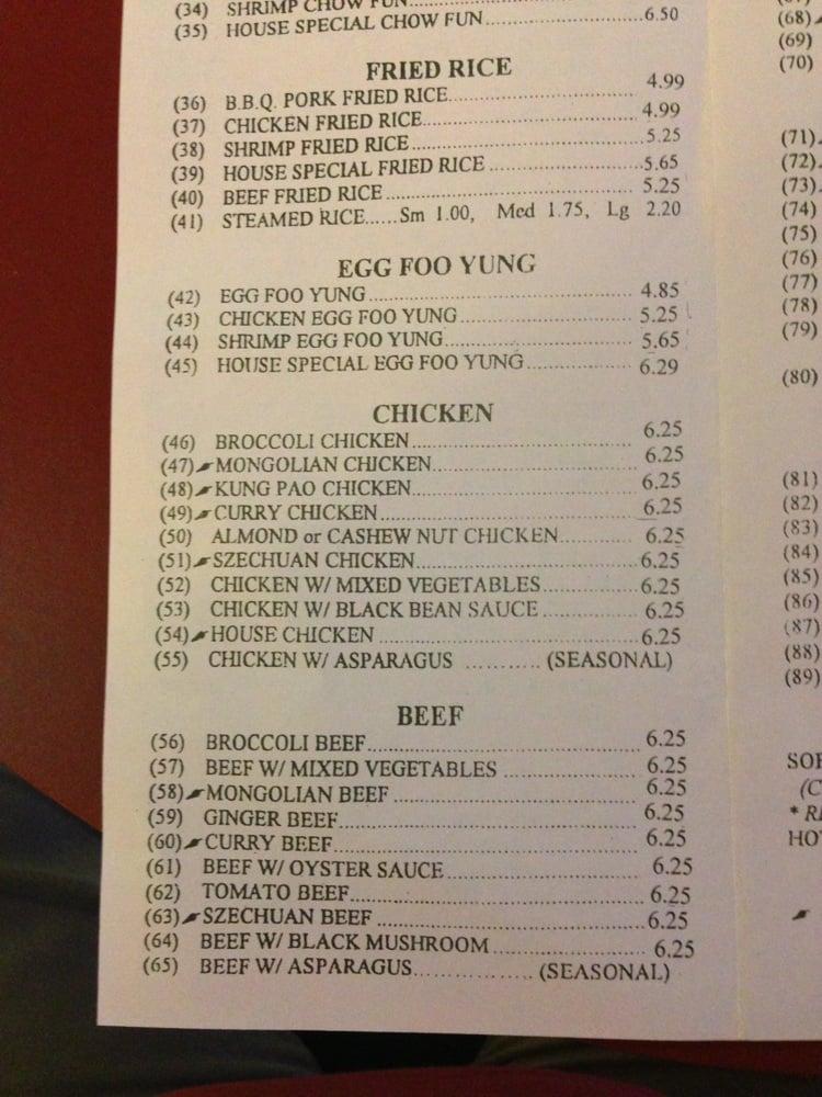 Menu at Chow To Go Chinese Restaurant, Stockton