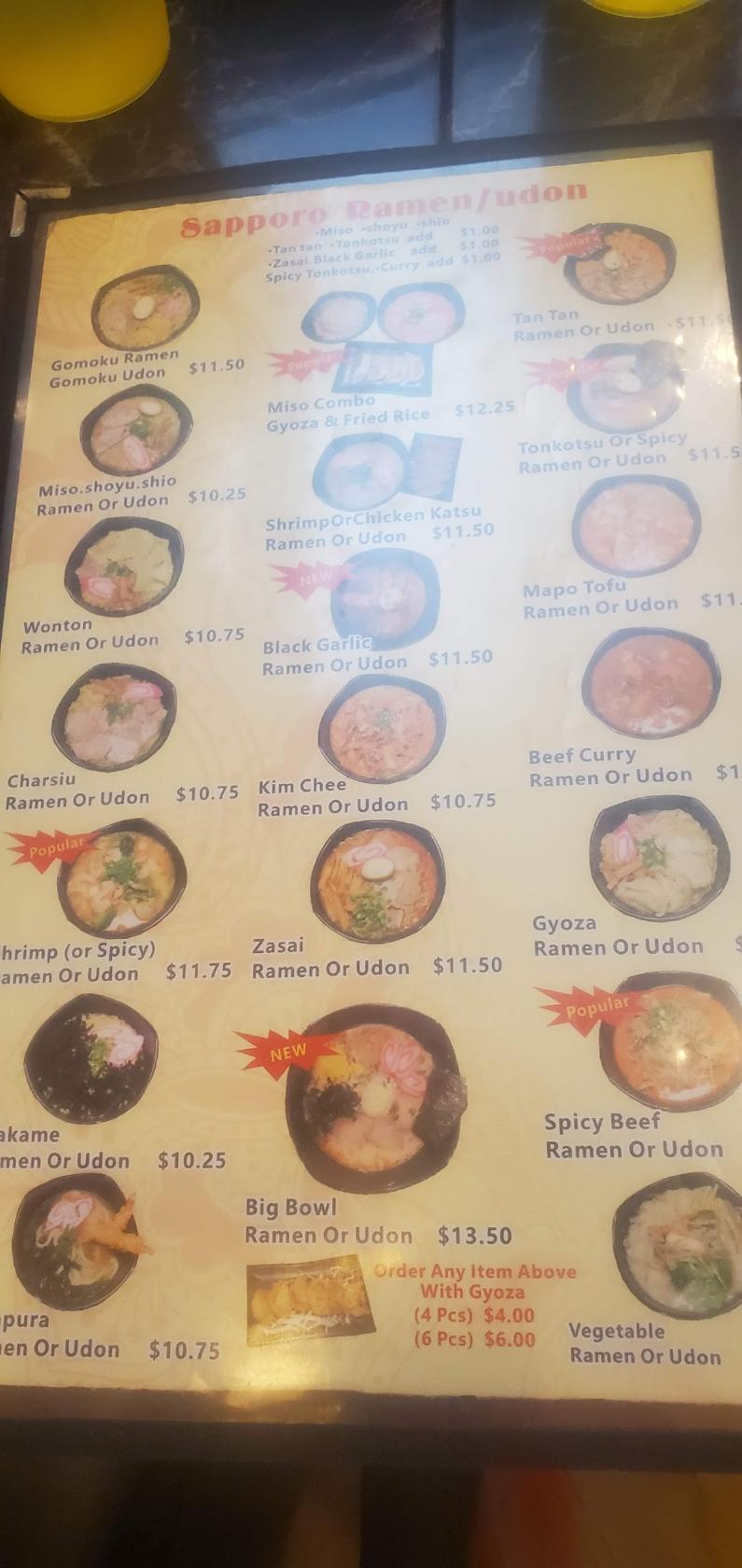 Menu at Daiichi Ramen - Ewa Beach restaurant, Ewa Beach, 91-1121 ...