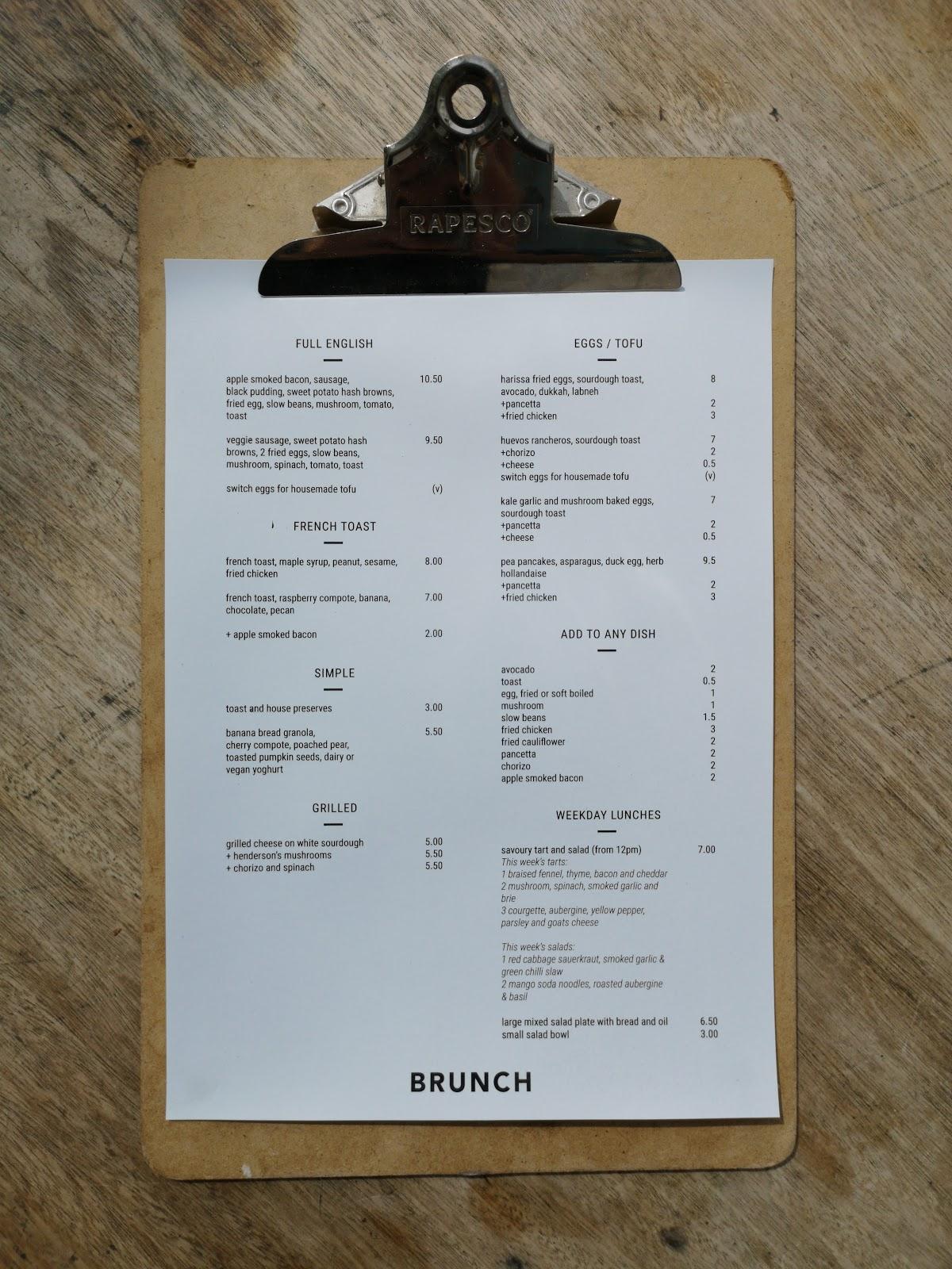 Menu at Forge Bakehouse cafe, Sheffield, 302 Abbeydale Rd