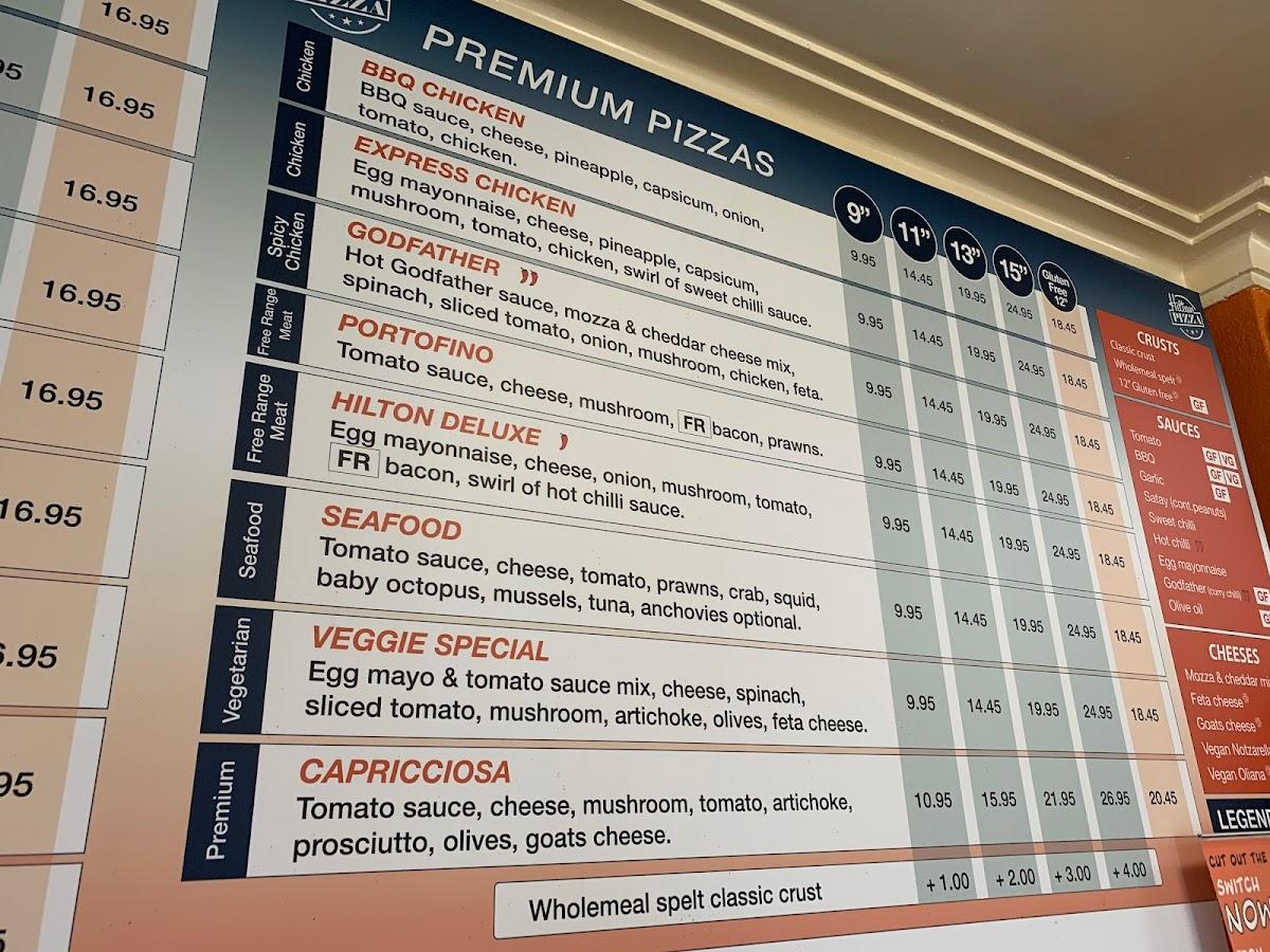 Menu at Hilton Pizza pizzeria, Hilton
