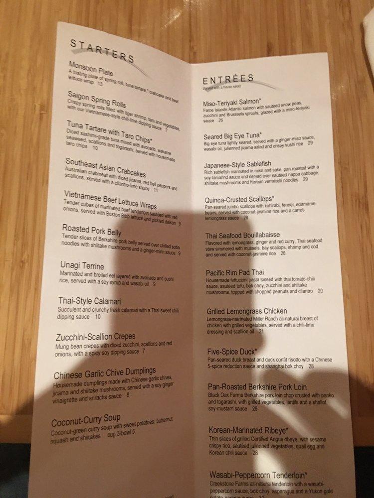 Menu at Pacific Rim By Kana restaurant, Ann Arbor