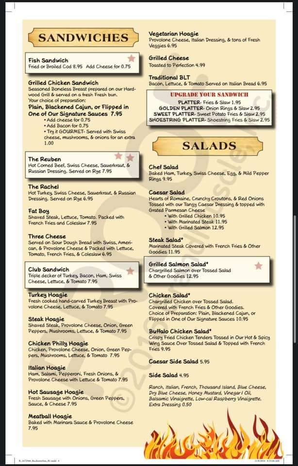 Menu at Rochester Inn pub & bar, Pittsburgh, 505 Rochester Rd