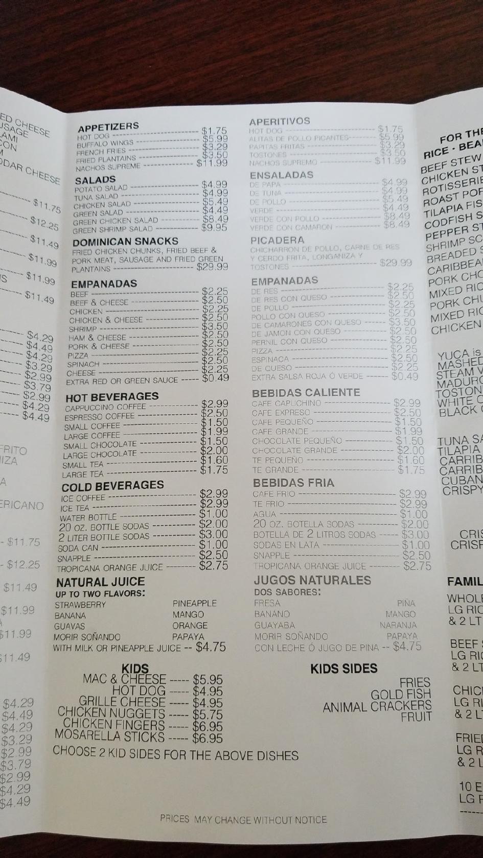 Menu at Angie's Cafe and Bakery, Metuchen