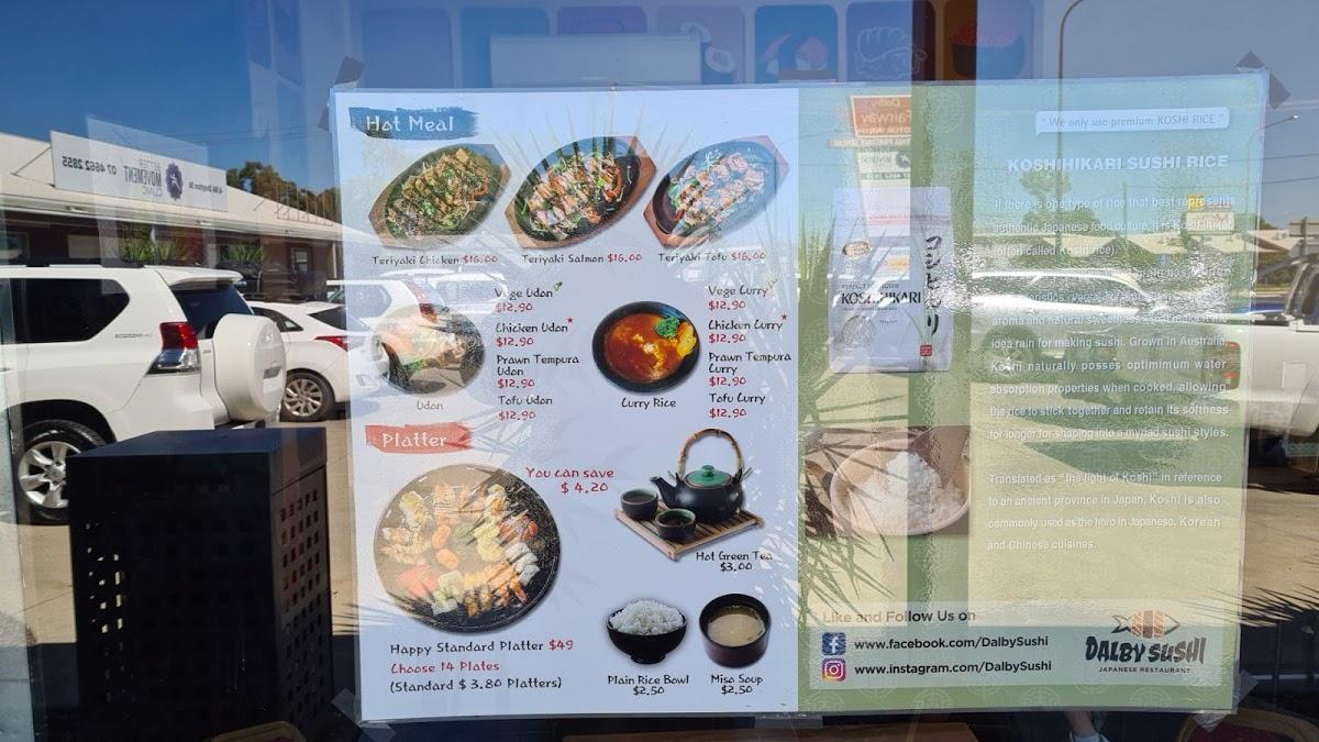 Menu at Dalby Sushi restaurant, Dalby