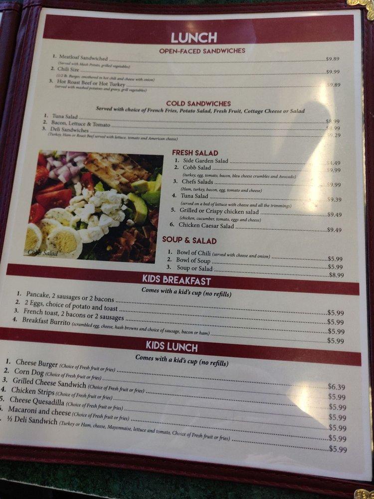 Menu at Jerry’s Cafe, Hesperia