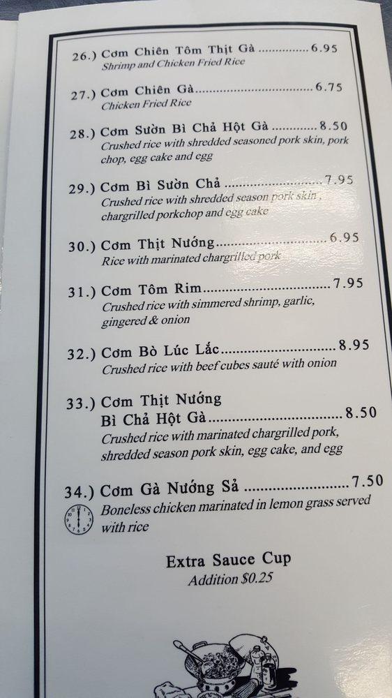 Menu at Pho Ha restaurant, Nederland, Nederland Ave