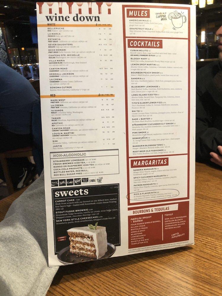 Menu at Rock Bottom Restaurant & Brewery, Loveland