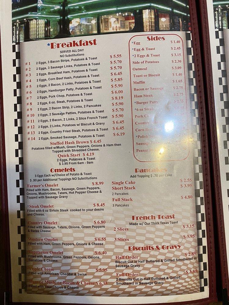 Menu at Speeds Coffee Shop cafe, Battle Creek