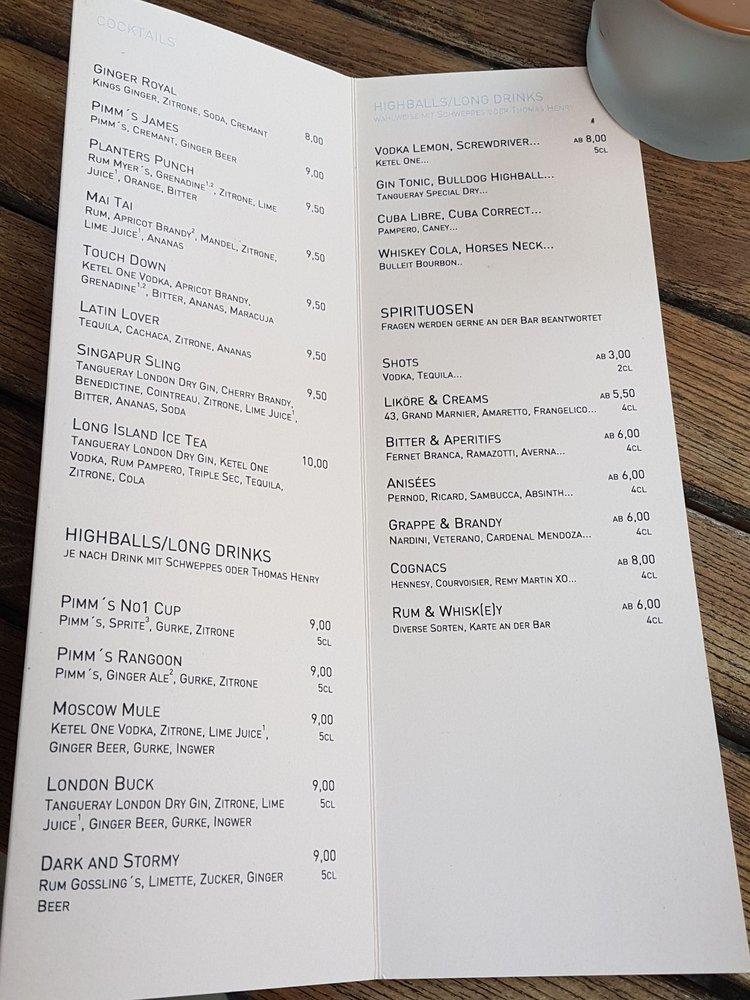 Menu at Sugar pub & bar, Frankfurt