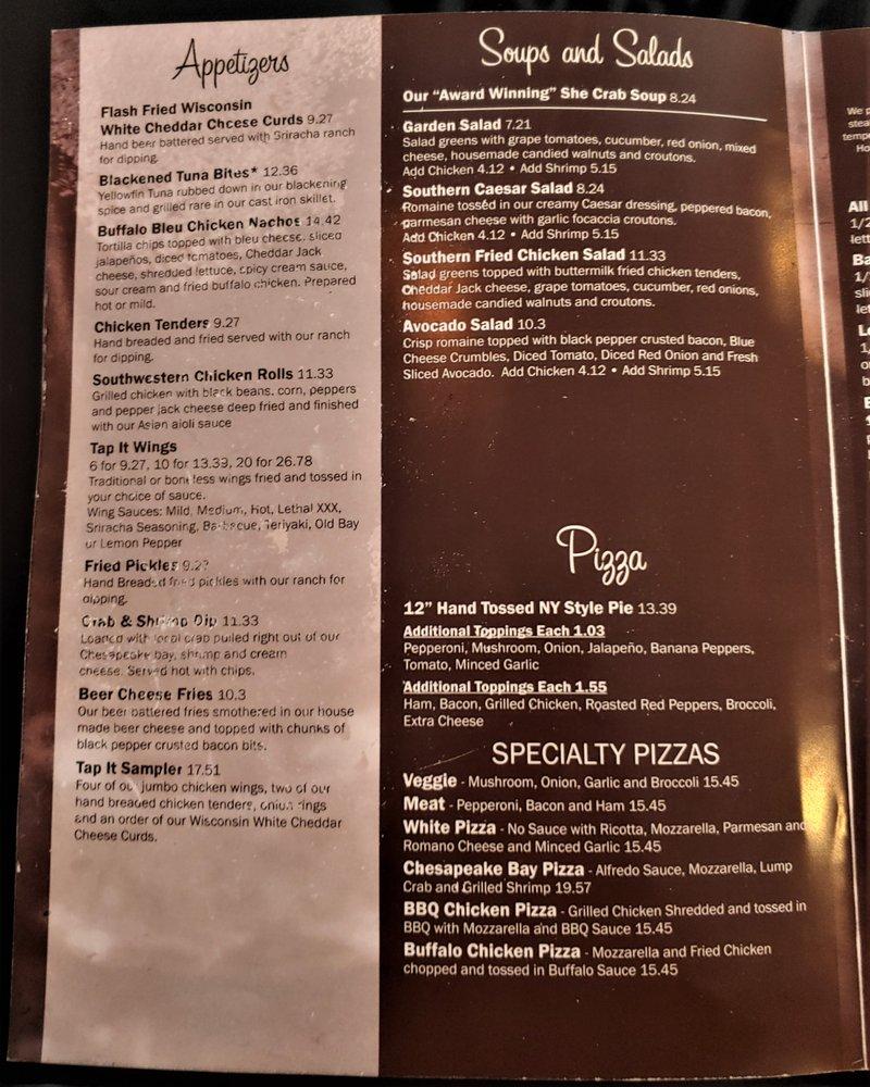 Menu at Tap It Local pub & bar, Chesapeake