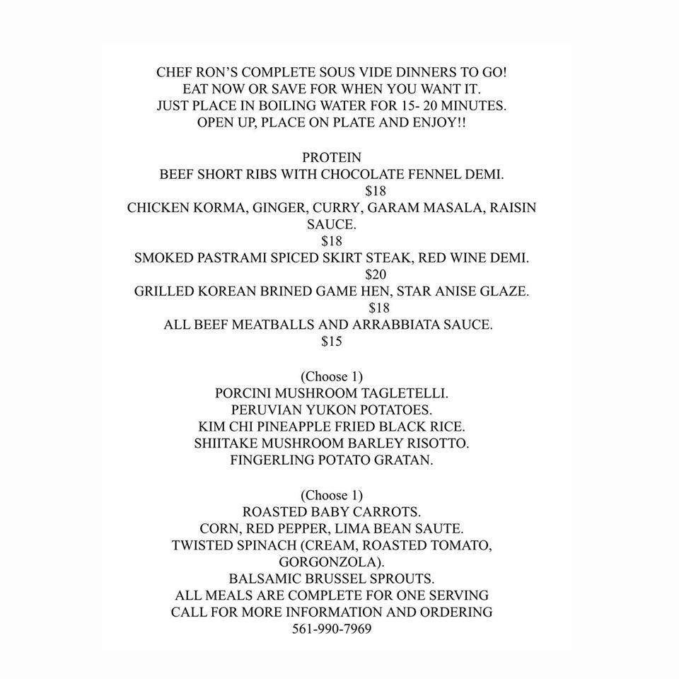 Menu at TwentyTwenty Grille pub & bar, Boca Raton