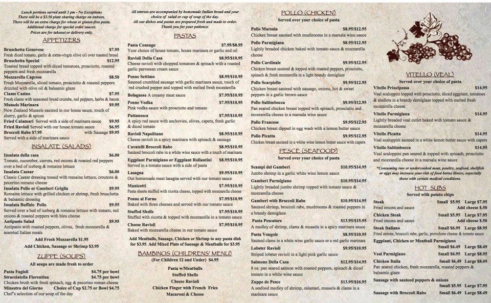 Menu at Casa Italia Restaurante, Easton, Bushkill Park Dr
