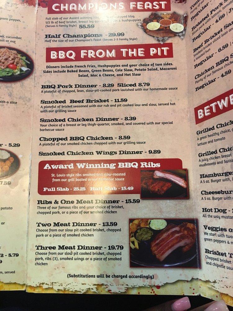 Menu at Checkered Pig BBQ & Ribs, Martinsville