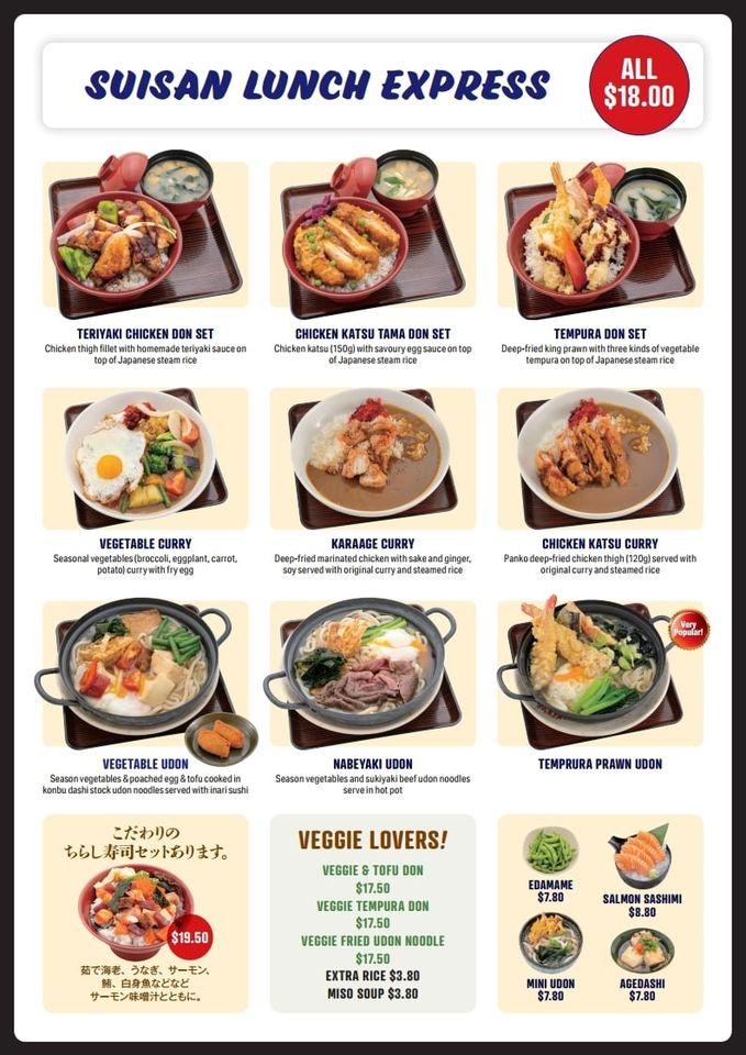 Menu at Masuya Suisan restaurant, Haymarket