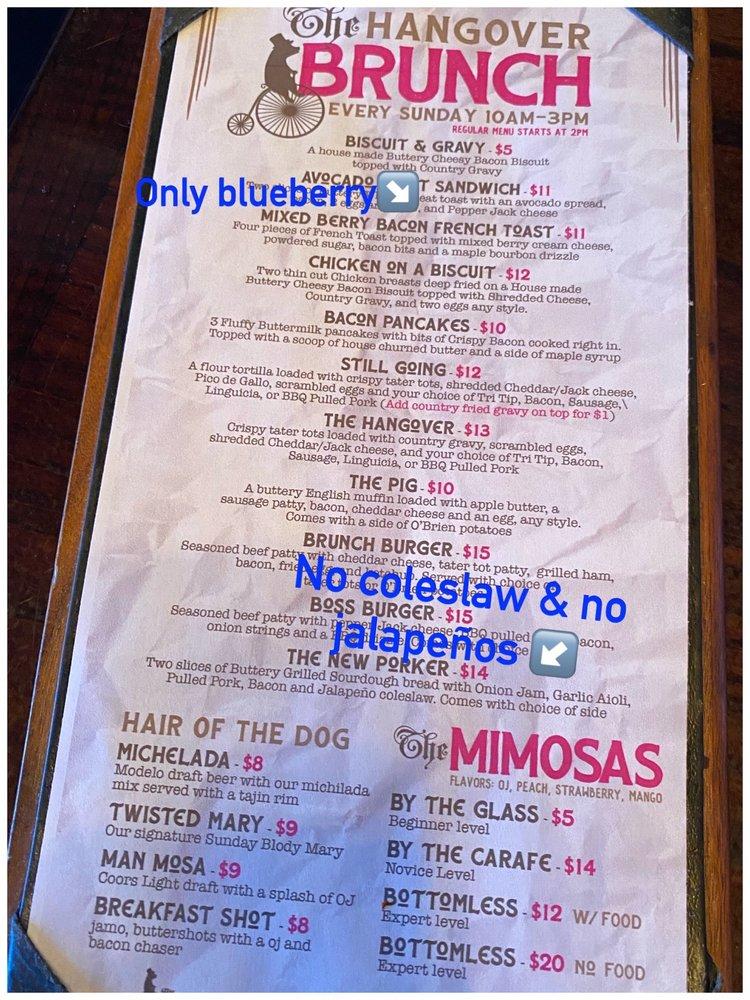 Menu at The Twisted Pig Bar and Grill, Modesto