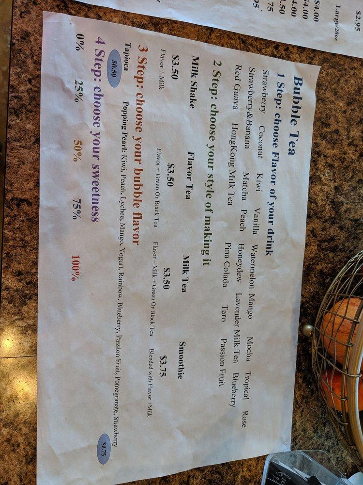 Menu at Cha Fe restaurant, Edmond