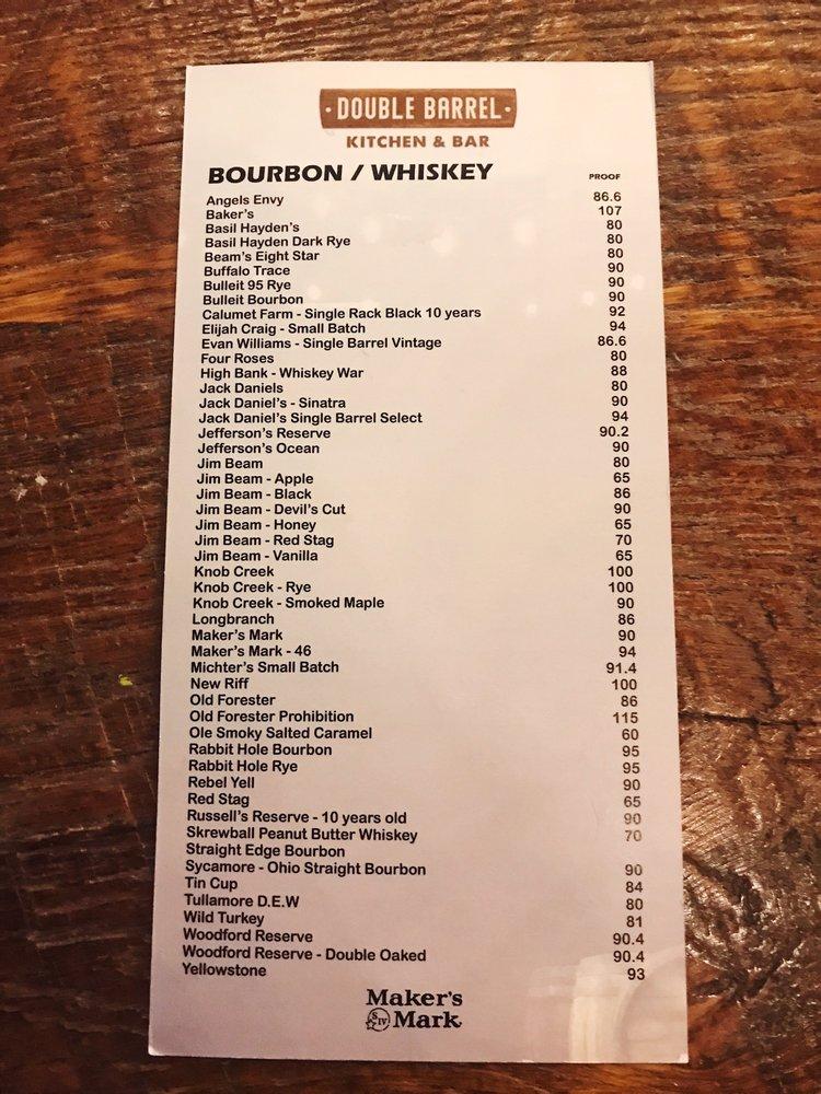 Menu at Double Barrel Kitchen & Bar, Westerville