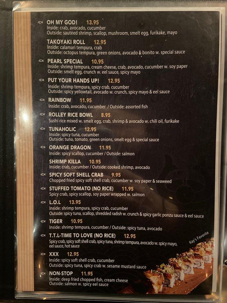 Menu at Kabuto Sushi restaurant, St. George