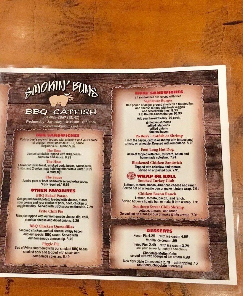 Menu at Smokin' Buns BBQ, Jacksonville